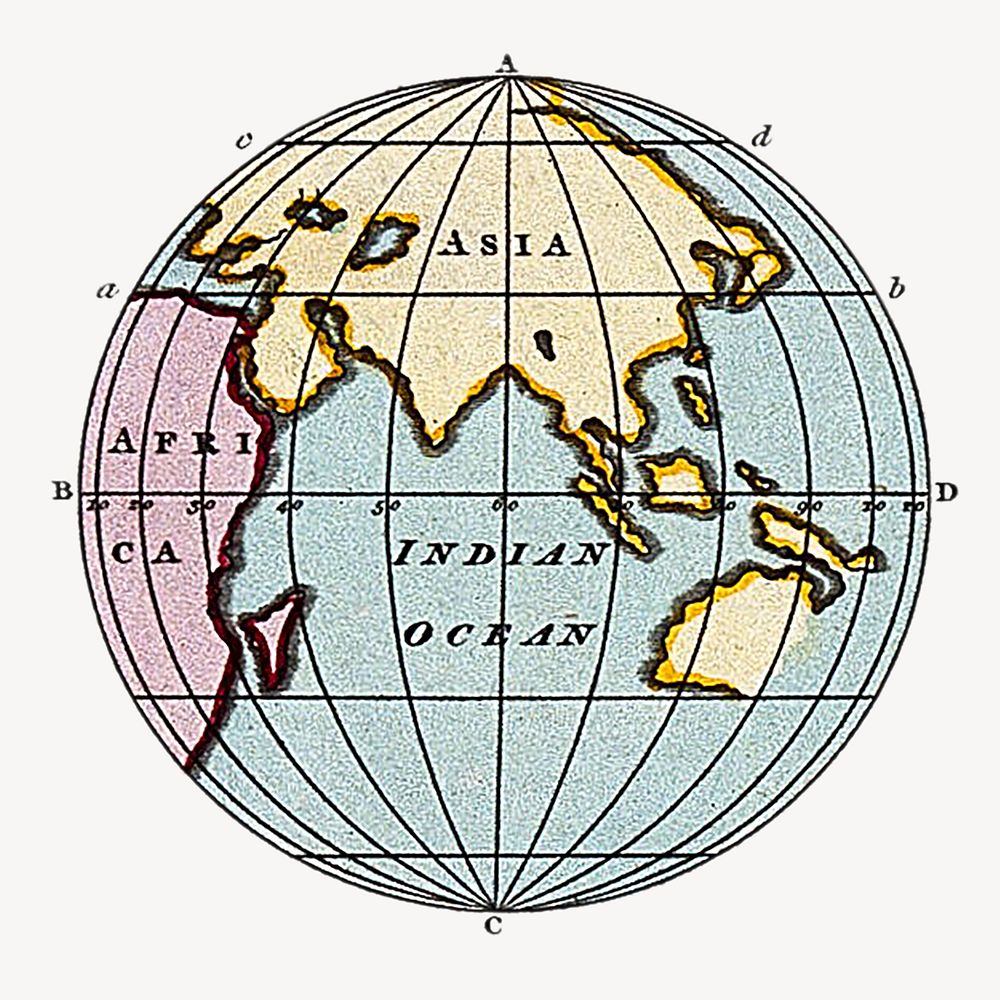 Vintage globe ball world map | Free PSD - rawpixel