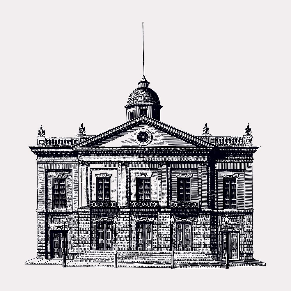 Vintage architecture illustration, isolated object | Free Vector - rawpixel