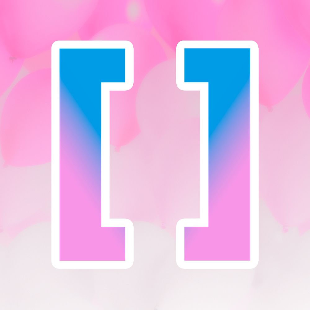 Square brackets psd gradient symbol | Free PSD - rawpixel