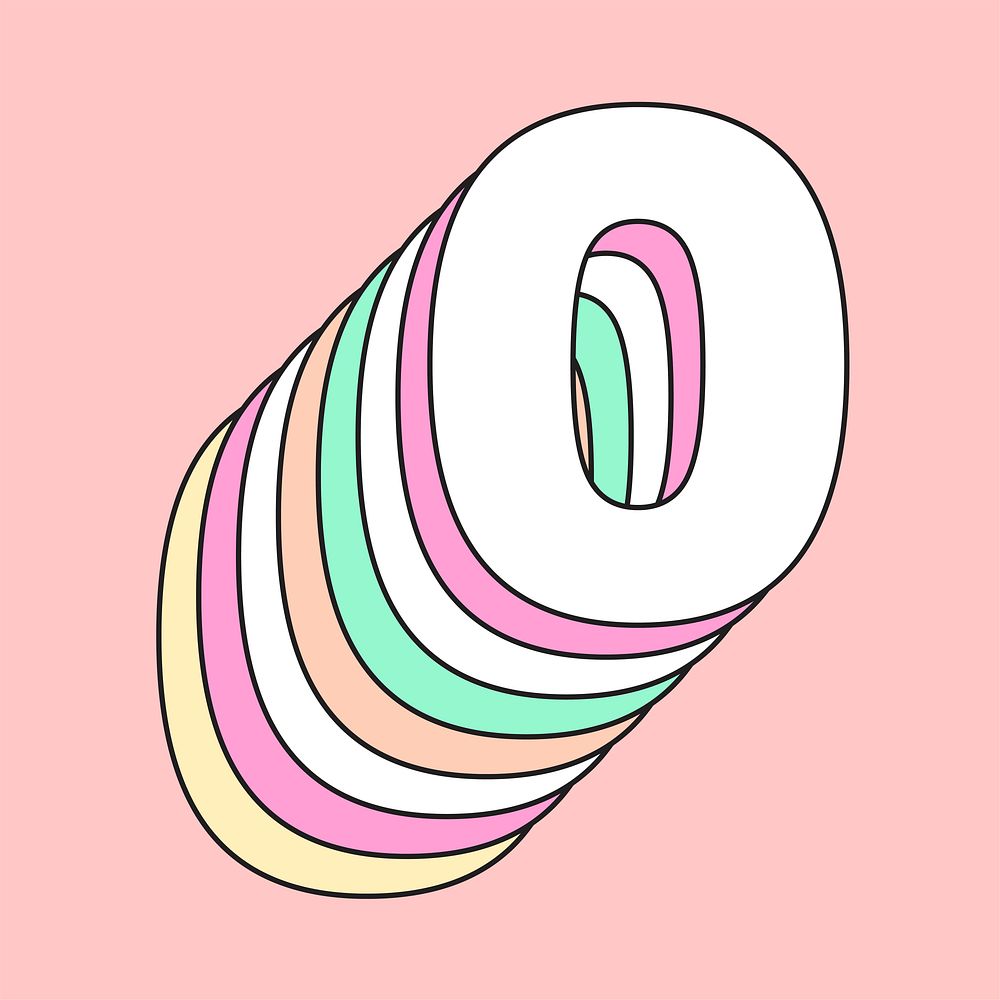 Number zero layered 3d vector | Free Vector - rawpixel