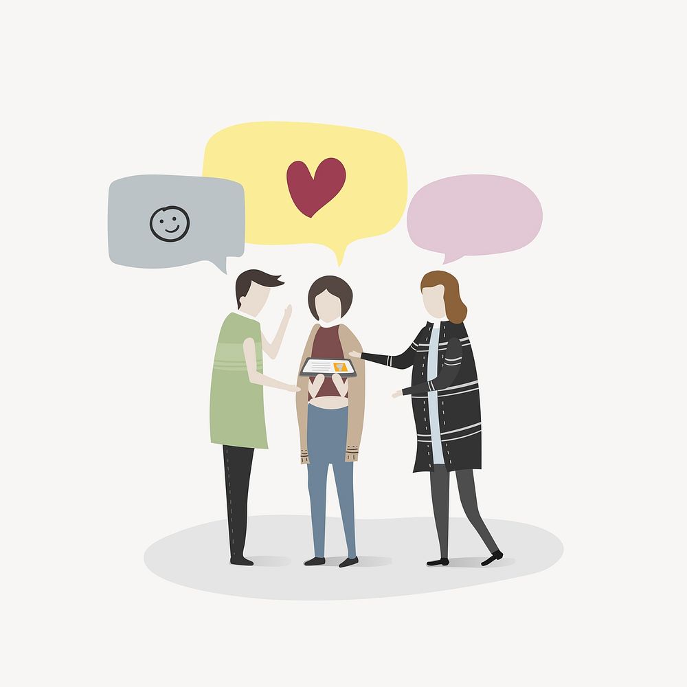 Friends hanging clipart, chit-chatting, cartoon | Premium Vector ...