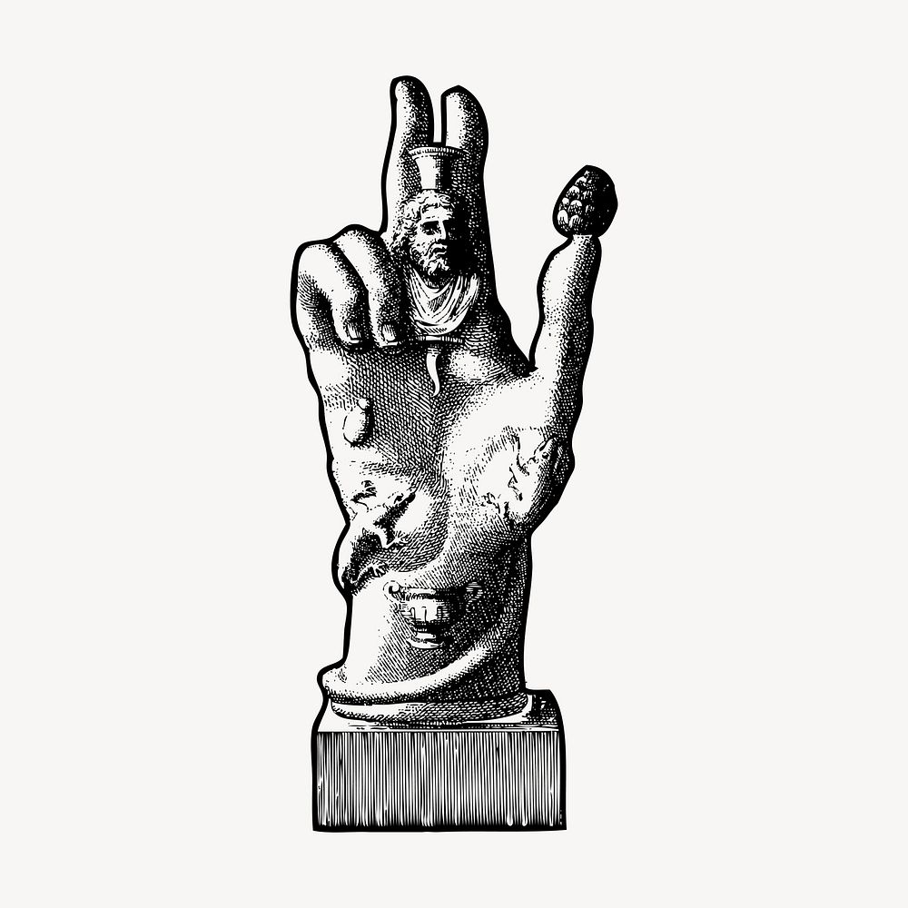 Roman hand sculpture clipart, vintage | Free Vector - rawpixel