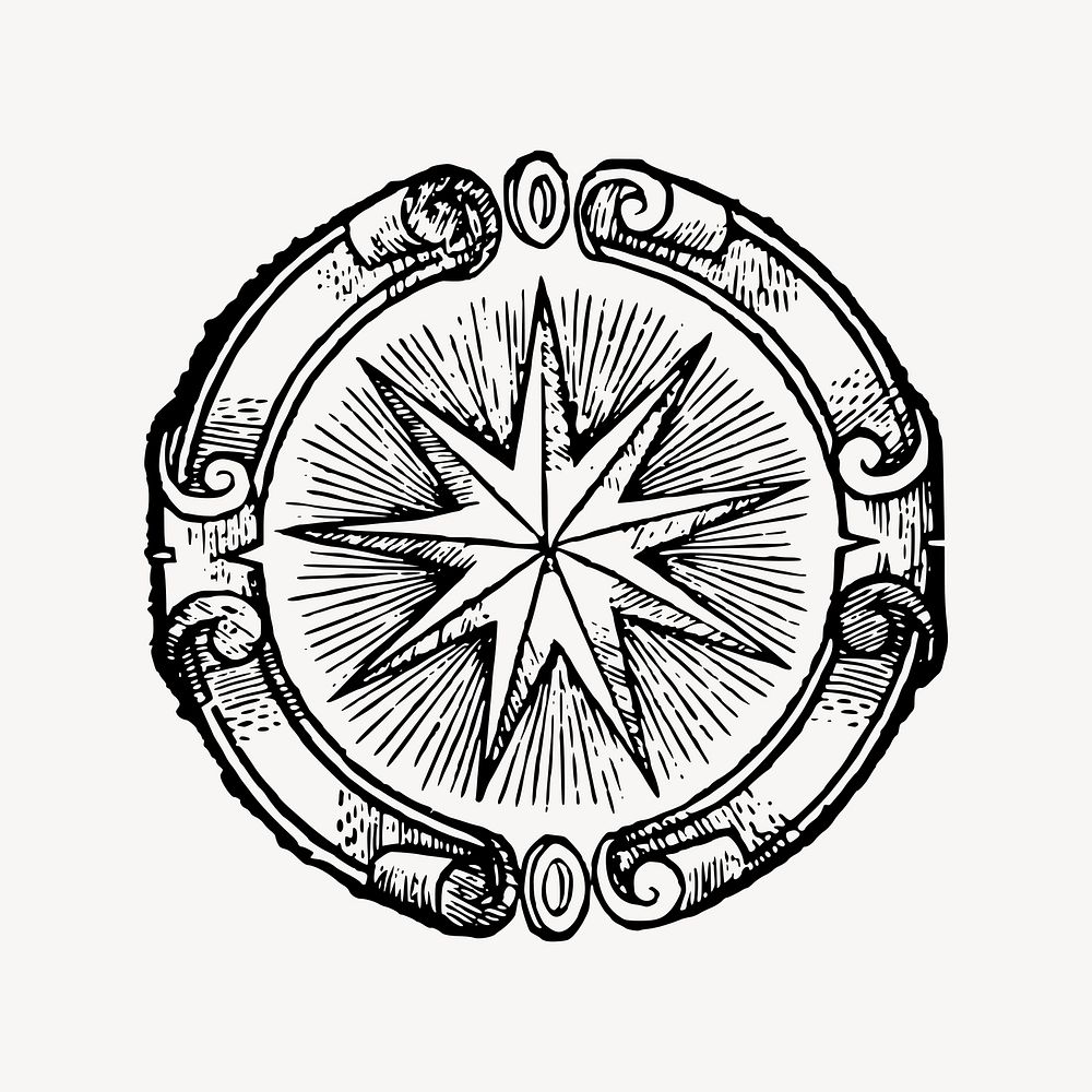 Star badge drawing clipart, celestial | Free Vector - rawpixel