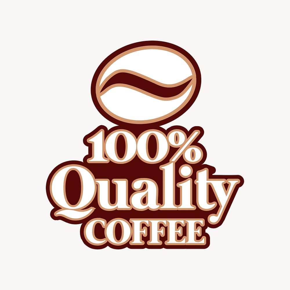 100% quality coffee sign clipart, | Free Photo - rawpixel