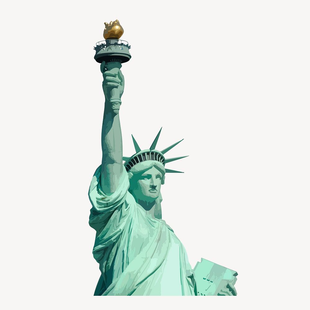 Statue Liberty clipart, famous landmark | Free Vector - rawpixel