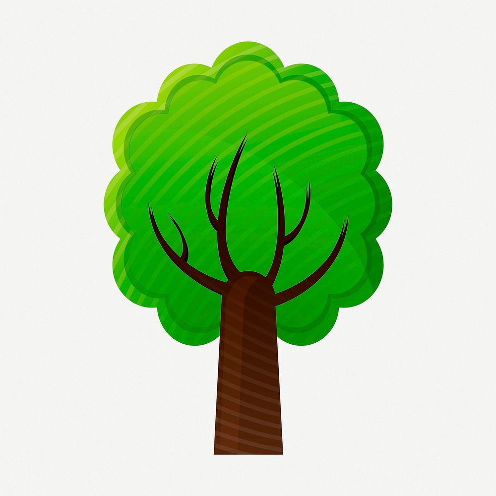 Cute tree clipart, nature collage | Free PSD - rawpixel