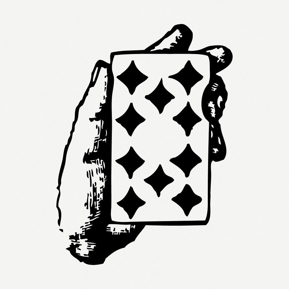 Ten diamond card drawing, hand | Free PSD - rawpixel
