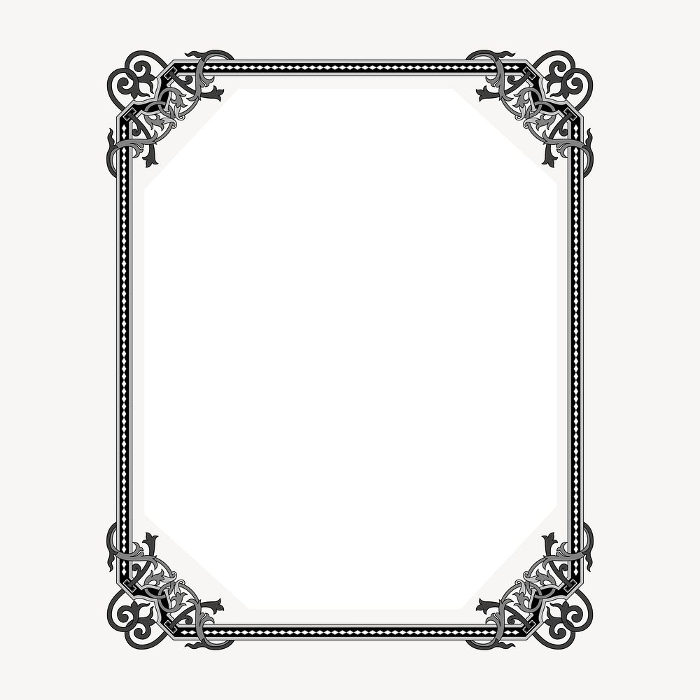 Floral flourish frame clipart, vintage | Free Vector - rawpixel