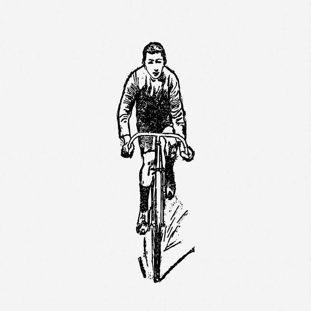 Boy riding bicycle drawing, vintage | Free Photo Illustration - rawpixel