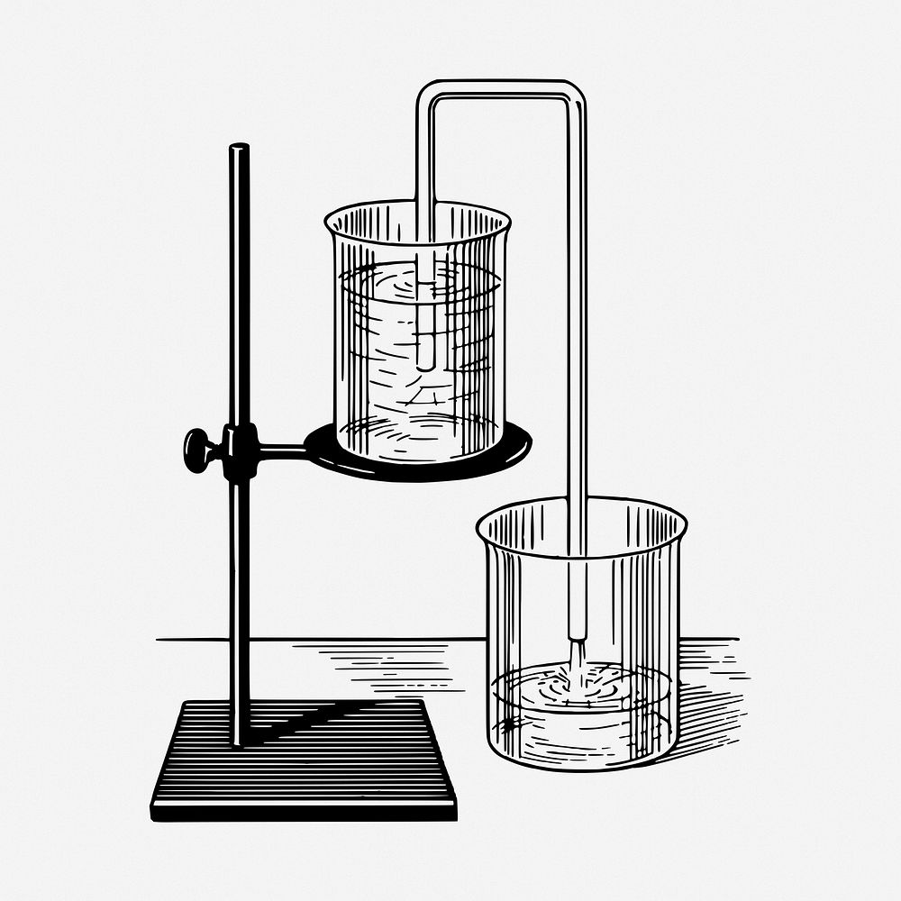 Siphon drawing, vintage chemistry illustration. | Free Photo - rawpixel