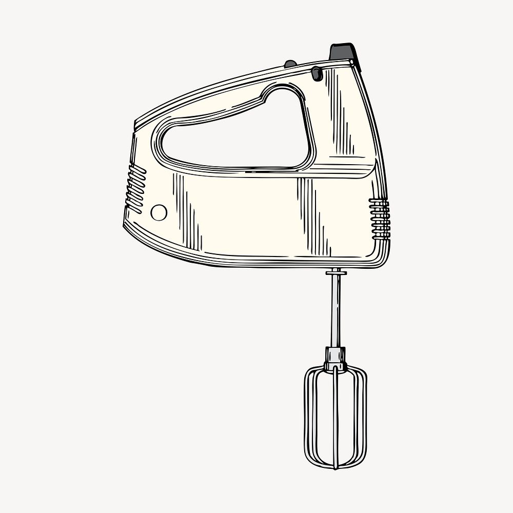 Kitchen hand mixer drawing, illustration | Free PSD - rawpixel
