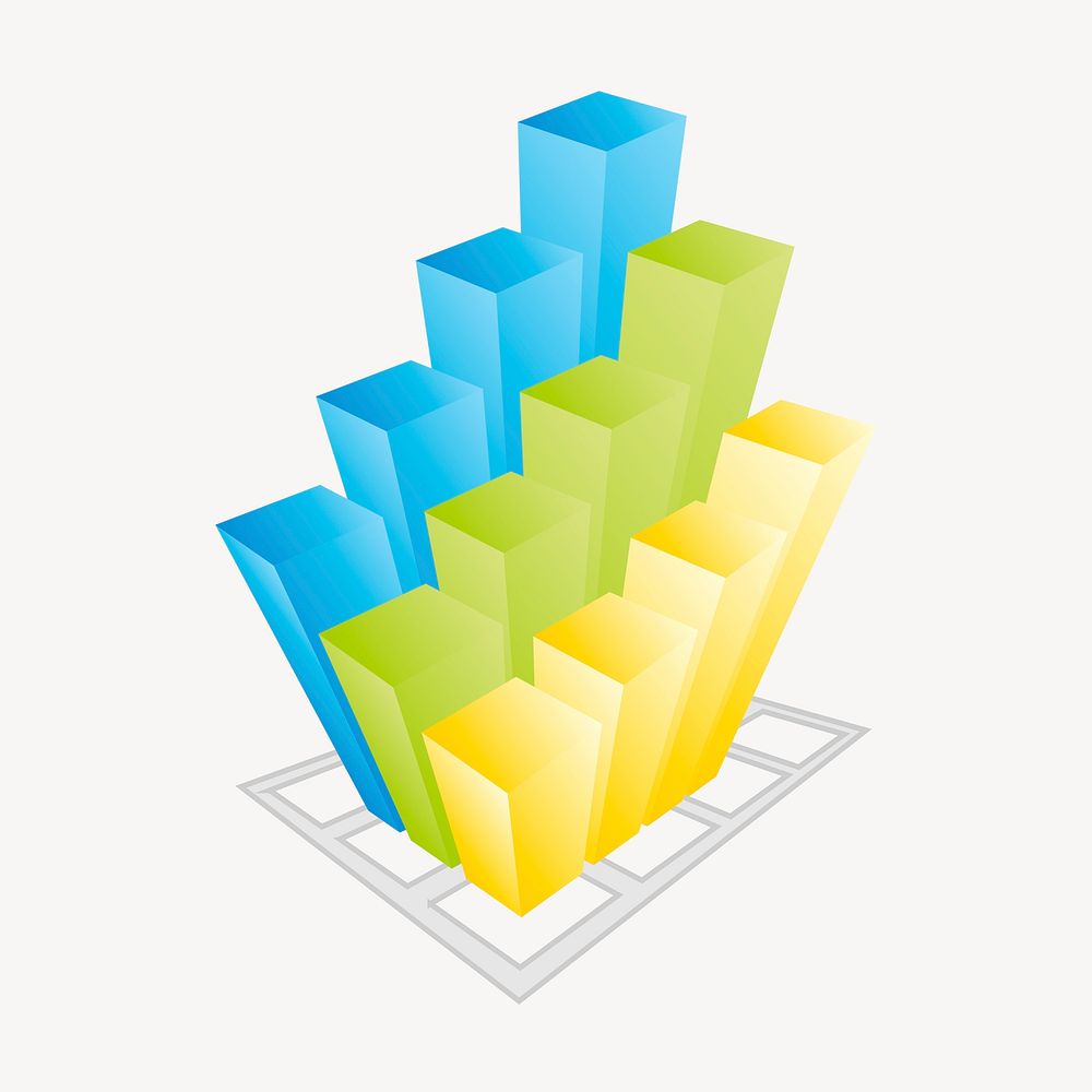 3D bar graph clipart, collage | Free PSD - rawpixel