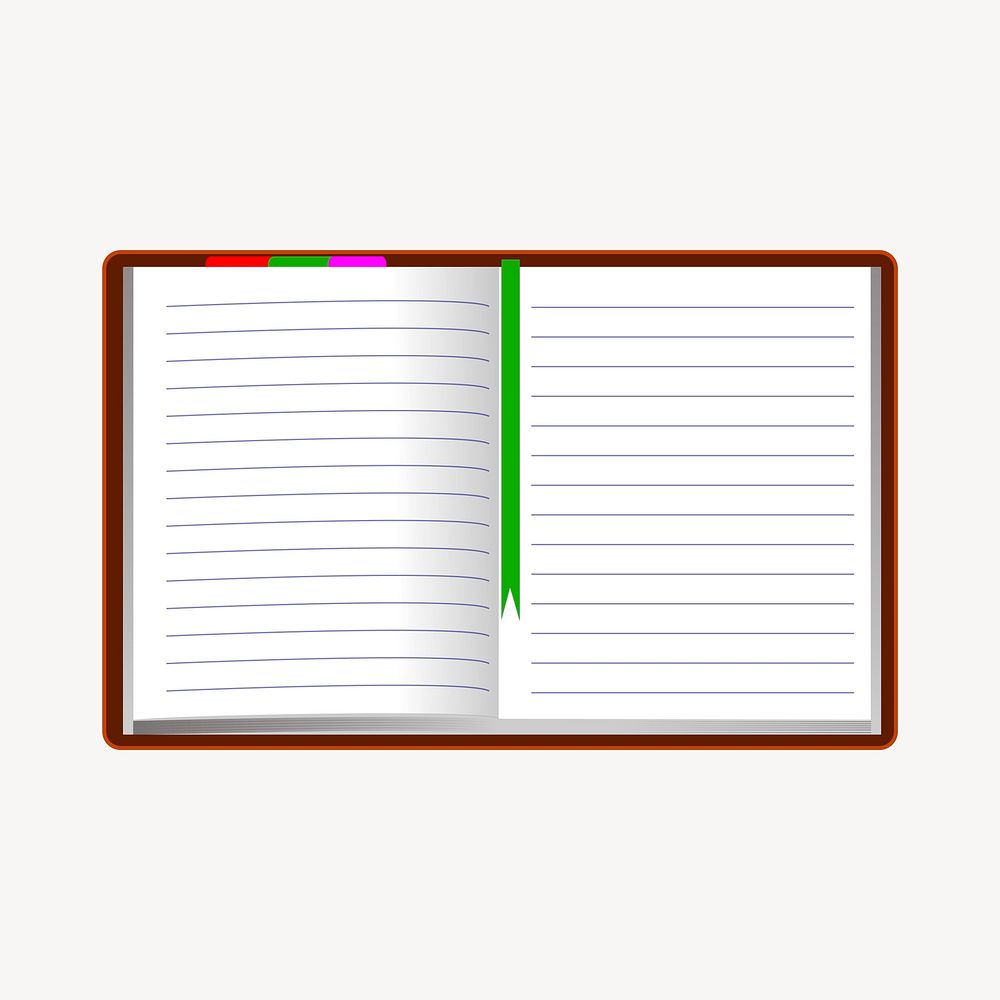 Open diary clipart, illustration vector. | Free Vector - rawpixel