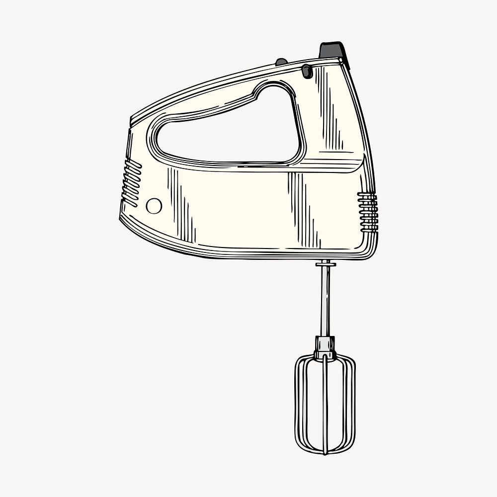 Kitchen hand mixer drawing, collage | Free Vector - rawpixel