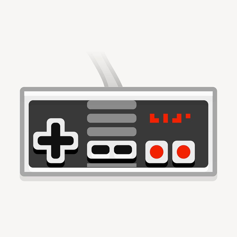 Retro game controller clipart, entertainment | Free PSD - rawpixel