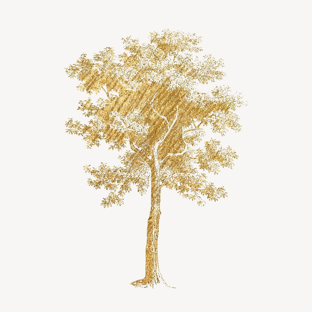 Golden tree clipart, nature vintage | Free Photo Illustration - rawpixel