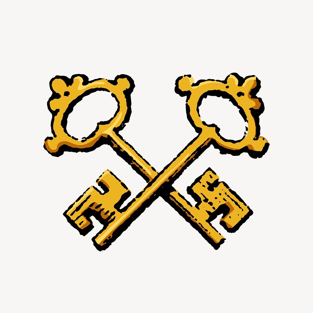 Crossed keys, vintage object illustration | Free Photo Illustration ...