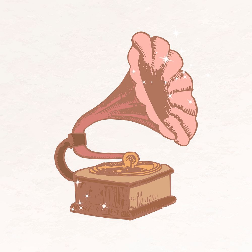 Sparkly gramophone, record player aesthetic | Free Photo Illustration ...