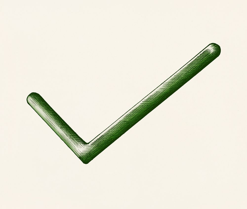 Hand-drawn green right tick illustration | Premium Photo Illustration ...