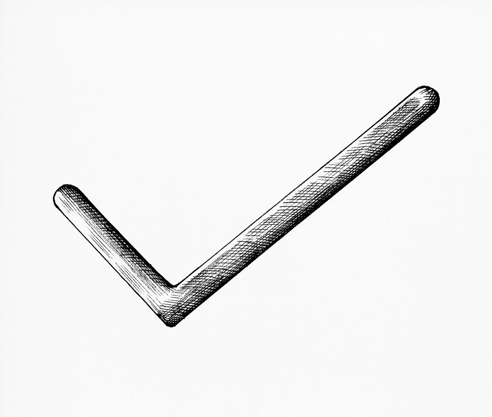 Hand-drawn right tick illustration | Free Photo Illustration - rawpixel