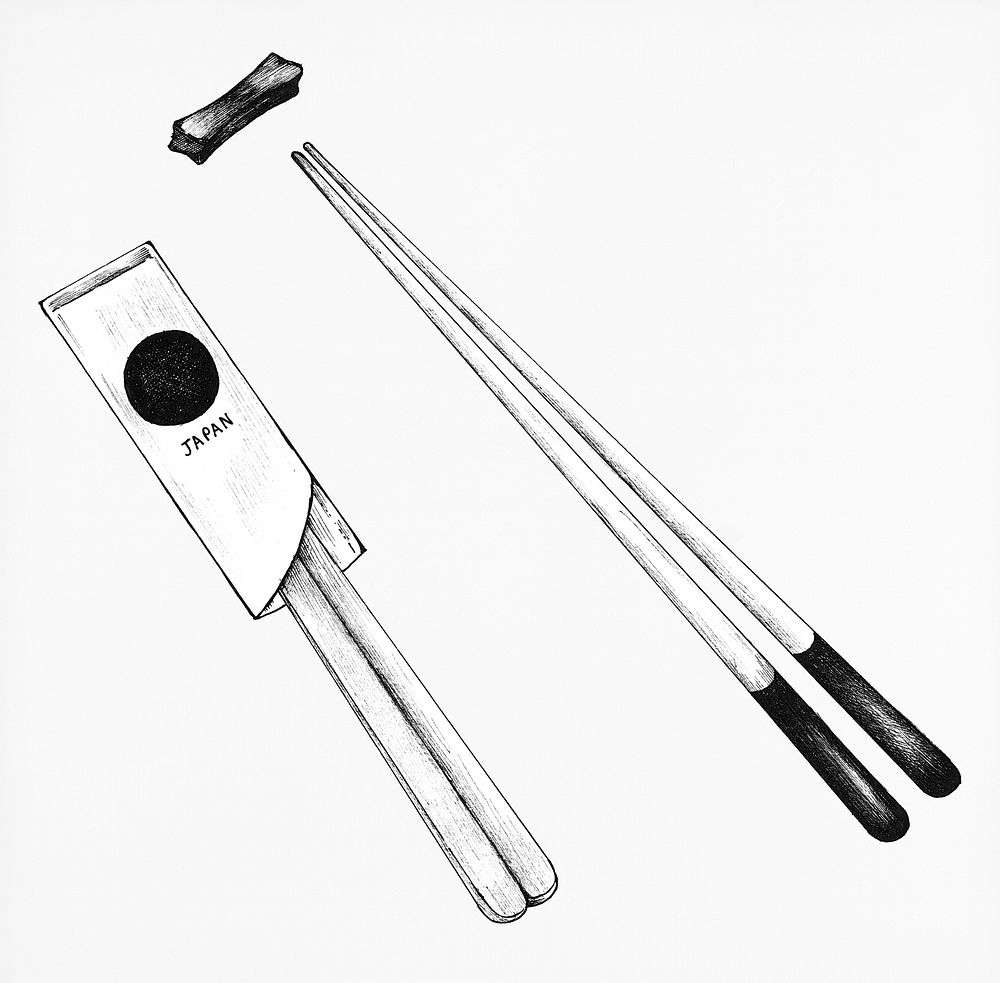 Hand drawn pairs of chopsticks | Premium Photo Illustration - rawpixel