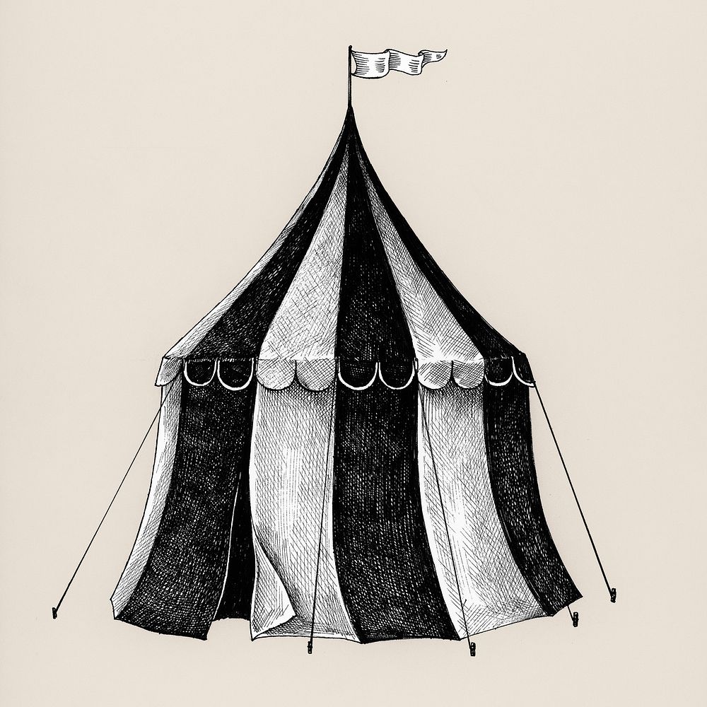 Hand drawn sketch of a circus | Free Photo Illustration - rawpixel
