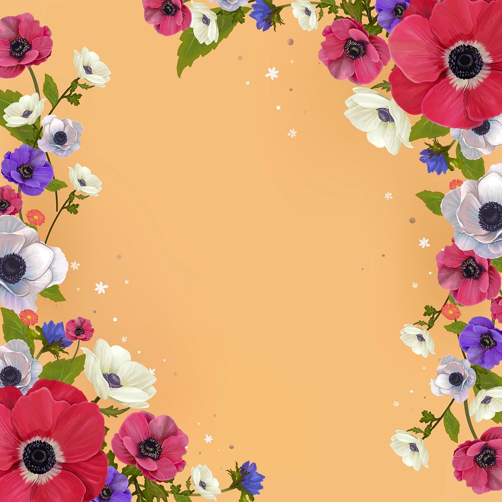 Blank floral frame design vector | Free Vector - rawpixel