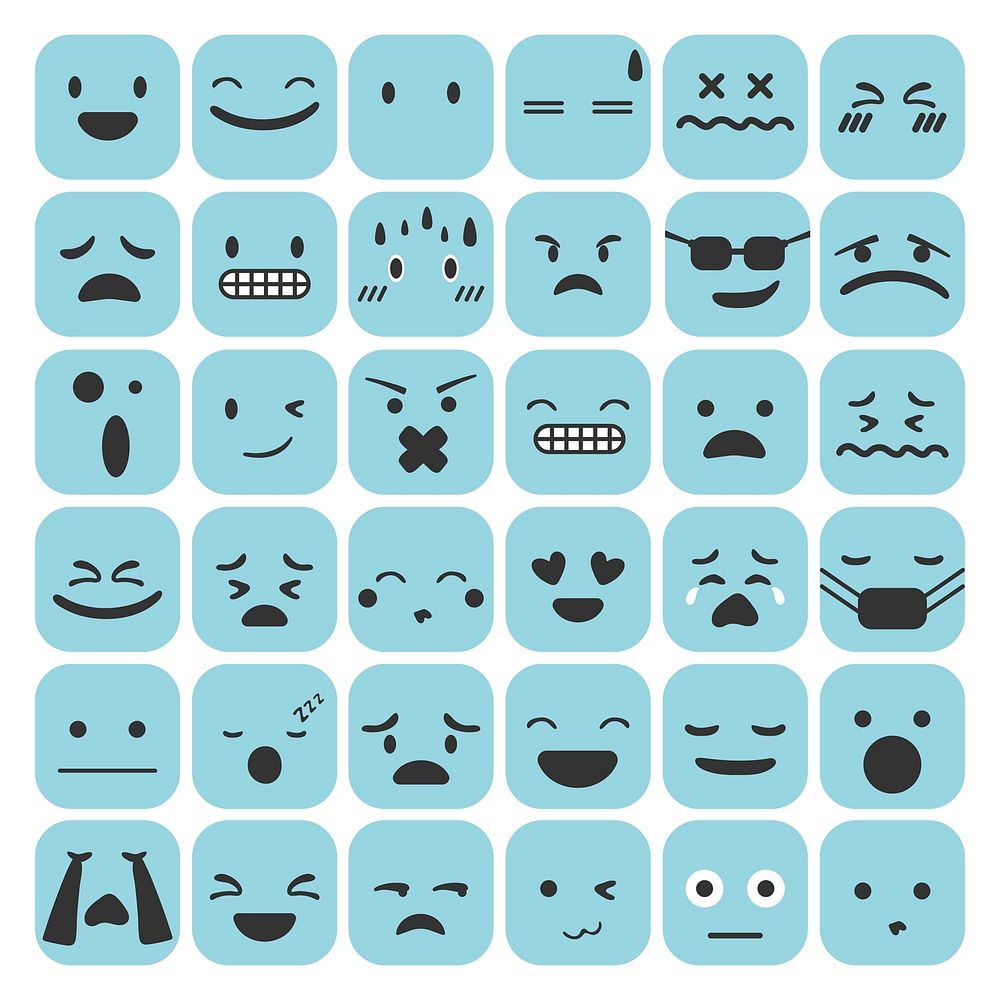 Emoji emoticons set face expression | Premium Vector - rawpixel