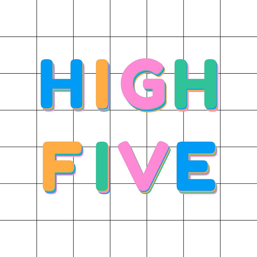 High five word art font | Free Photo - rawpixel