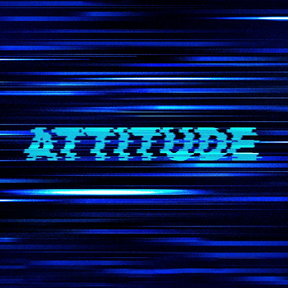 ATTITUDE blurred word typography on blue | Free Photo - rawpixel