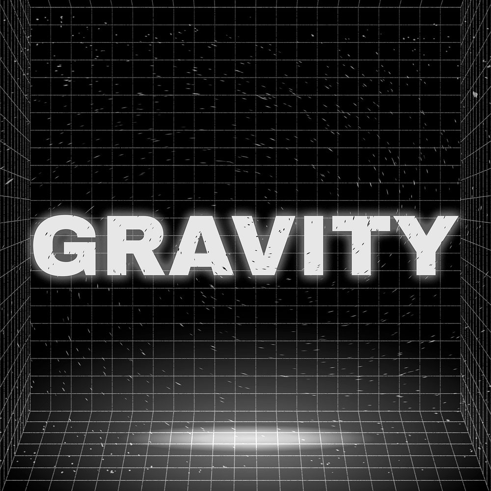 Word GRAVITY glowing typography design | Free Photo - rawpixel
