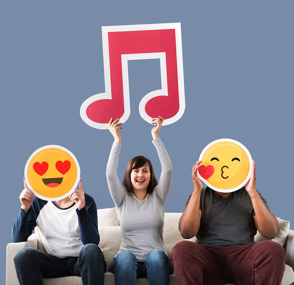 Positive emoticons and musical note | Premium Photo - rawpixel