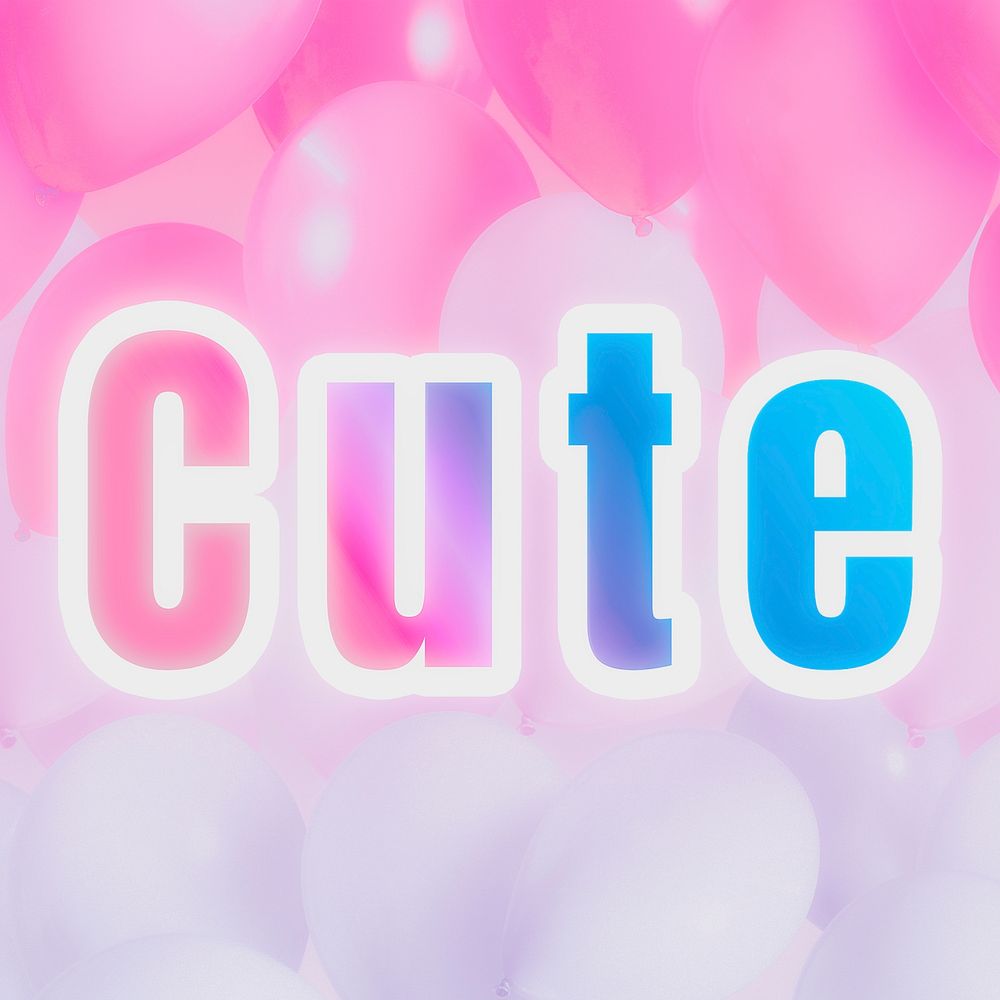 Cute pastel gradient typography word | Free Photo - rawpixel