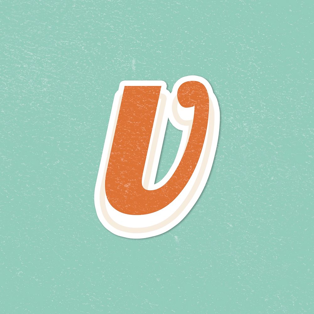 Retro letter V bold vintage | Premium PSD - rawpixel