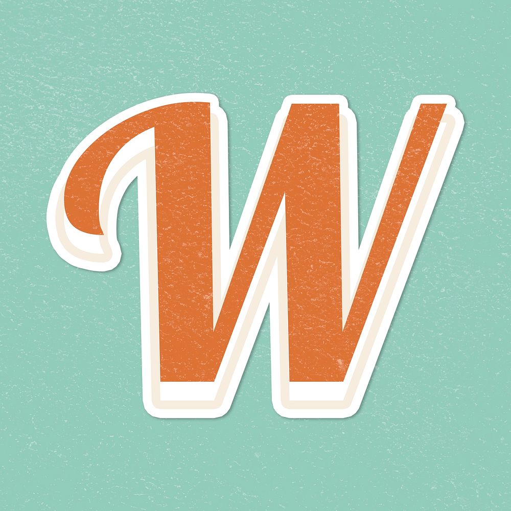 Letter W retro bold font | Premium PSD - rawpixel