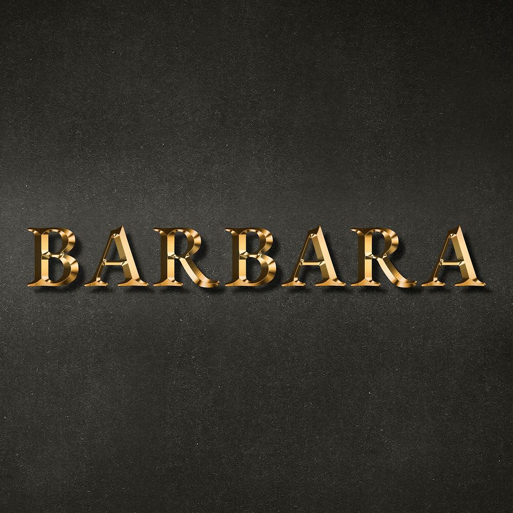 Barbara typography gold effect design | Free Photo - rawpixel