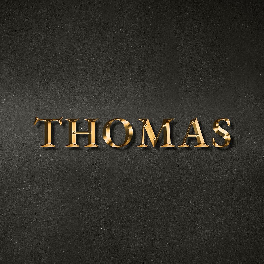 Thomas typography gold effect design | Free Photo - rawpixel