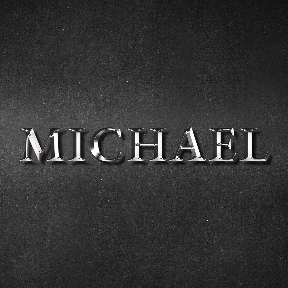 Michael typography silver metallic effect | Free Photo - rawpixel