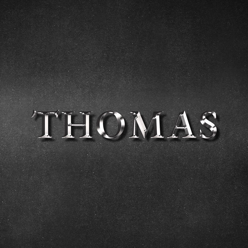 Thomas typography silver metallic effect | Free Photo - rawpixel