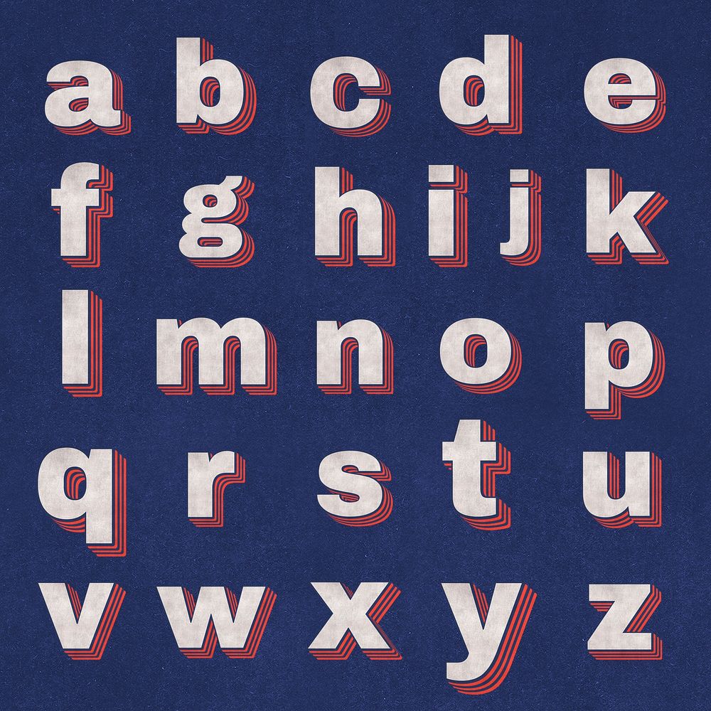 A-Z printable retro alphabet bold | Premium PSD - rawpixel