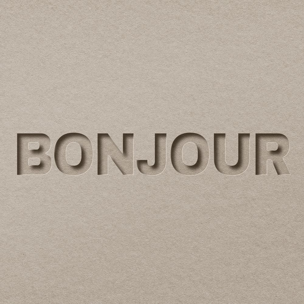 Bonjour text paper cut font | Free Photo - rawpixel