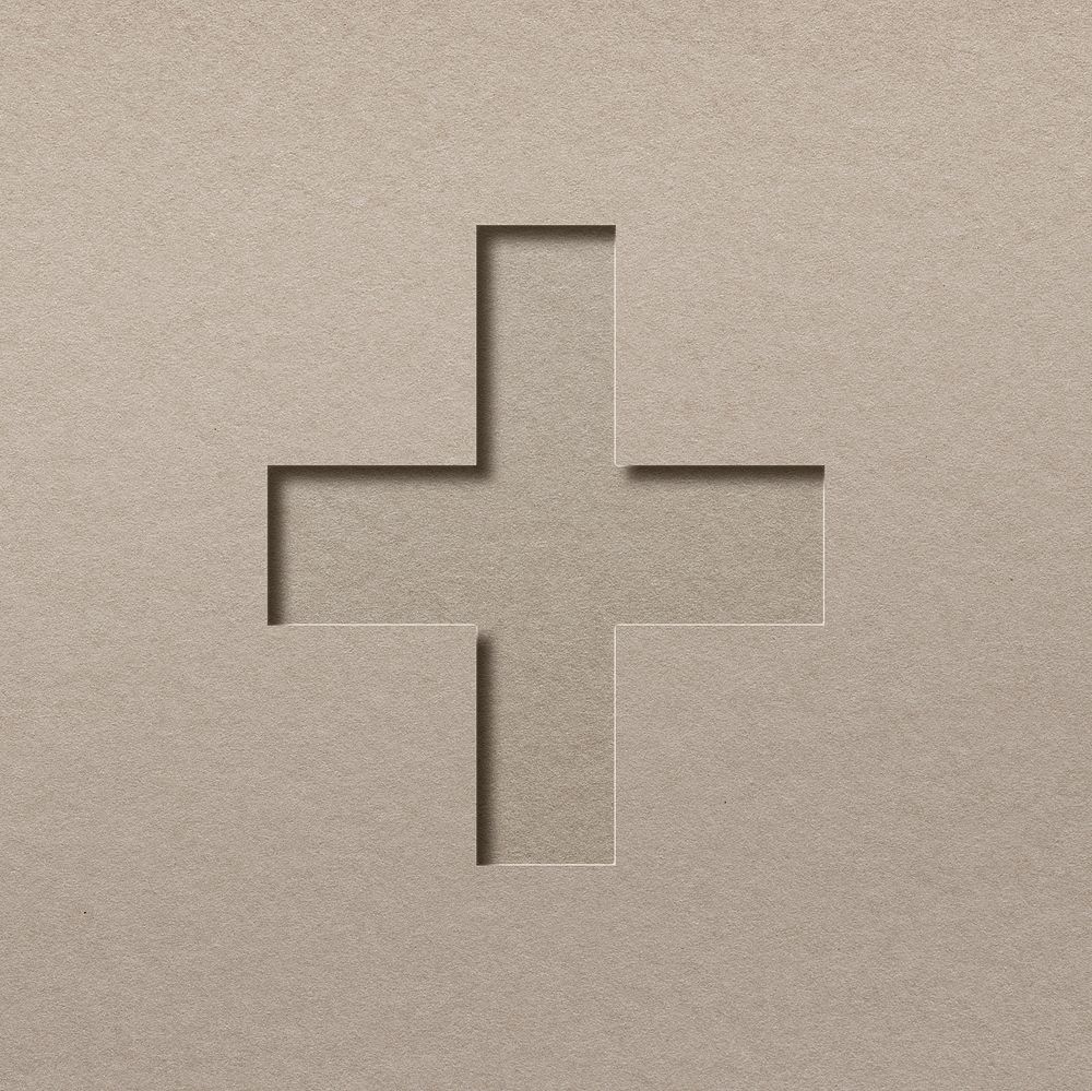 Plus paper embossed sign psd | Premium PSD - rawpixel