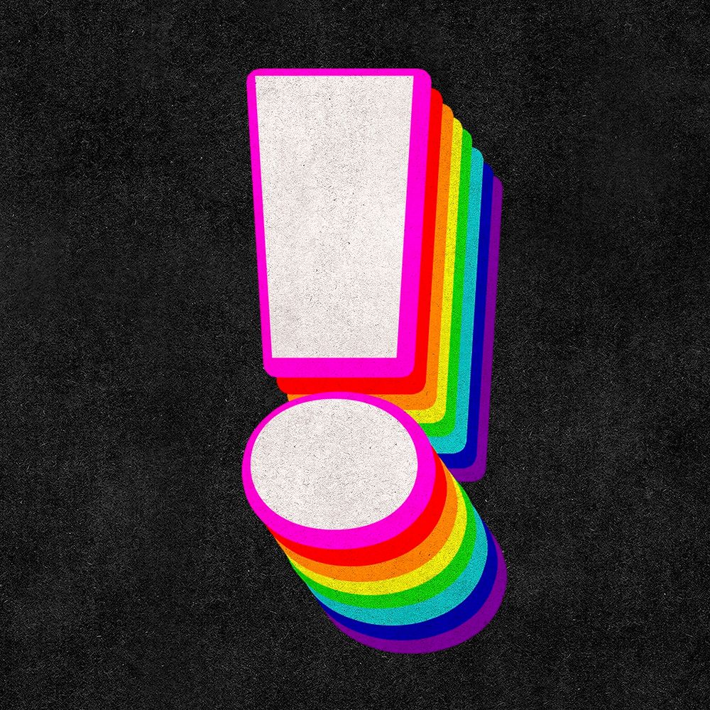 Exclamation 3D symbol vintage typography | Premium PSD - rawpixel