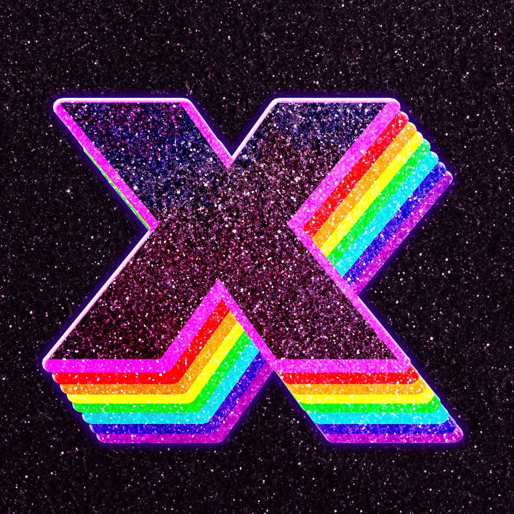 Letter x rainbow typography psd | Premium PSD - rawpixel