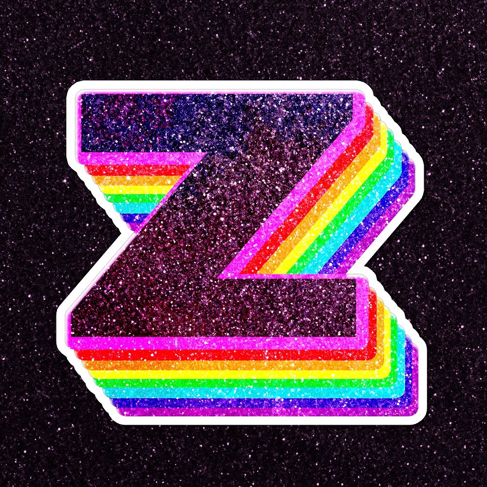Letter z rainbow typography psd | Premium PSD - rawpixel
