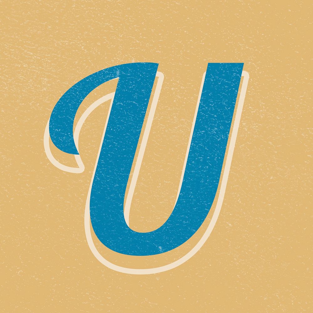Letter U psd bold retro | Premium PSD - rawpixel
