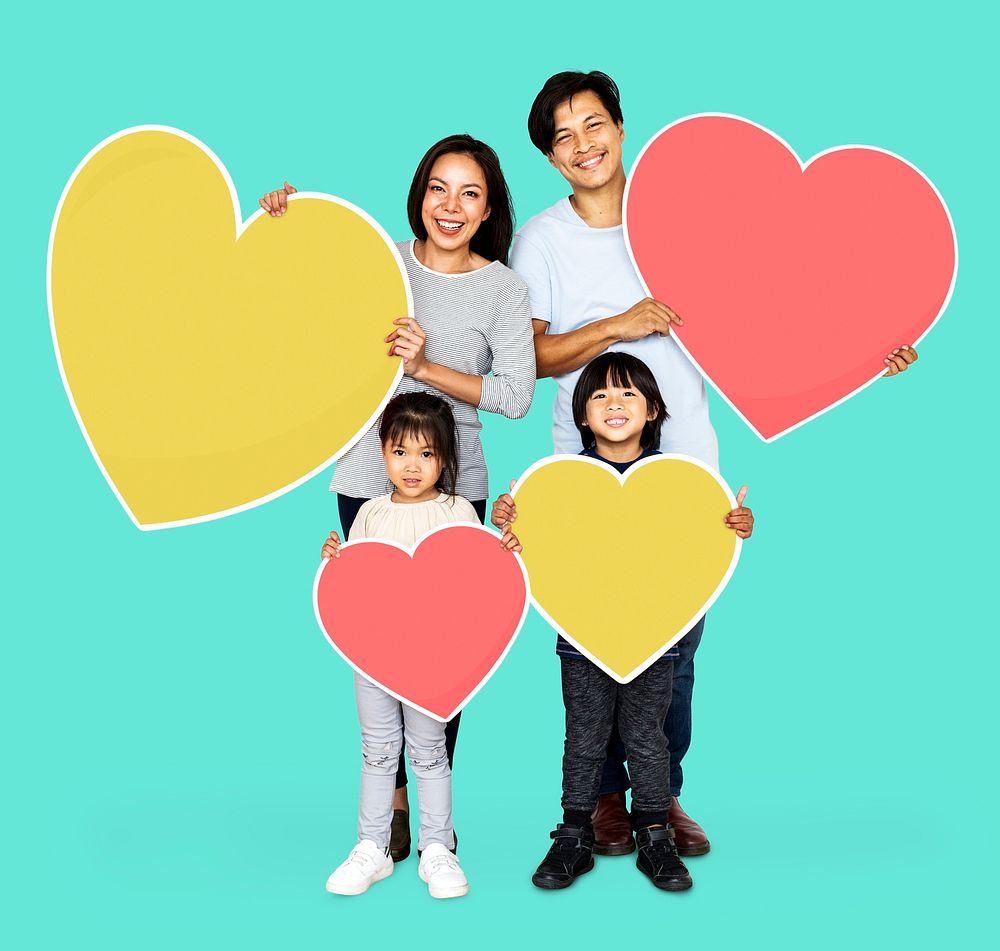 Happy family expressing their love | Premium PSD - rawpixel