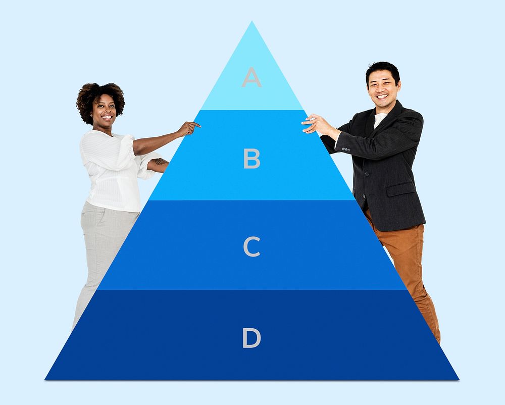 Man and woman holding pyramid | Premium PSD - rawpixel