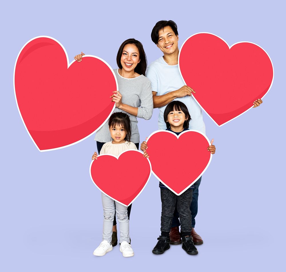 Happy family expressing their love | Premium PSD - rawpixel