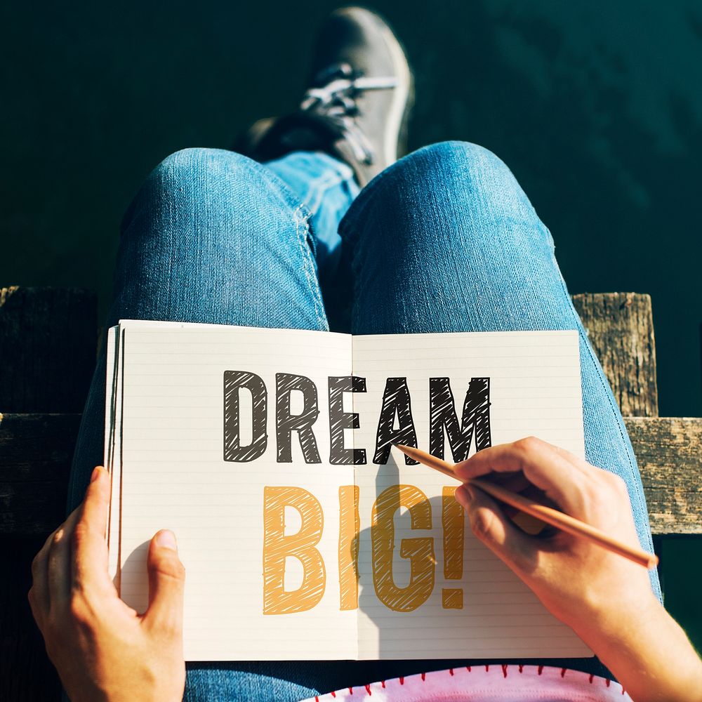 Woman writing Dream big notebook | Premium Photo - rawpixel